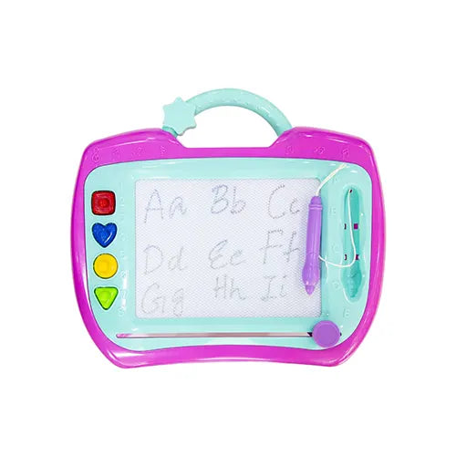 Pink Drawing Desk Wordpad with Stamps & Eraser for Kids